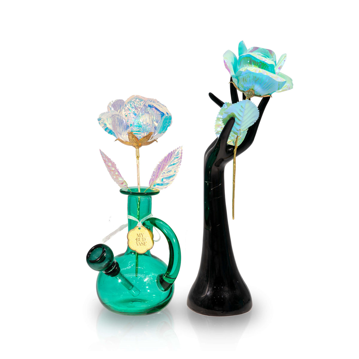 Blue Aquarius Glass Vase Bong with Non-Toxic Finish
